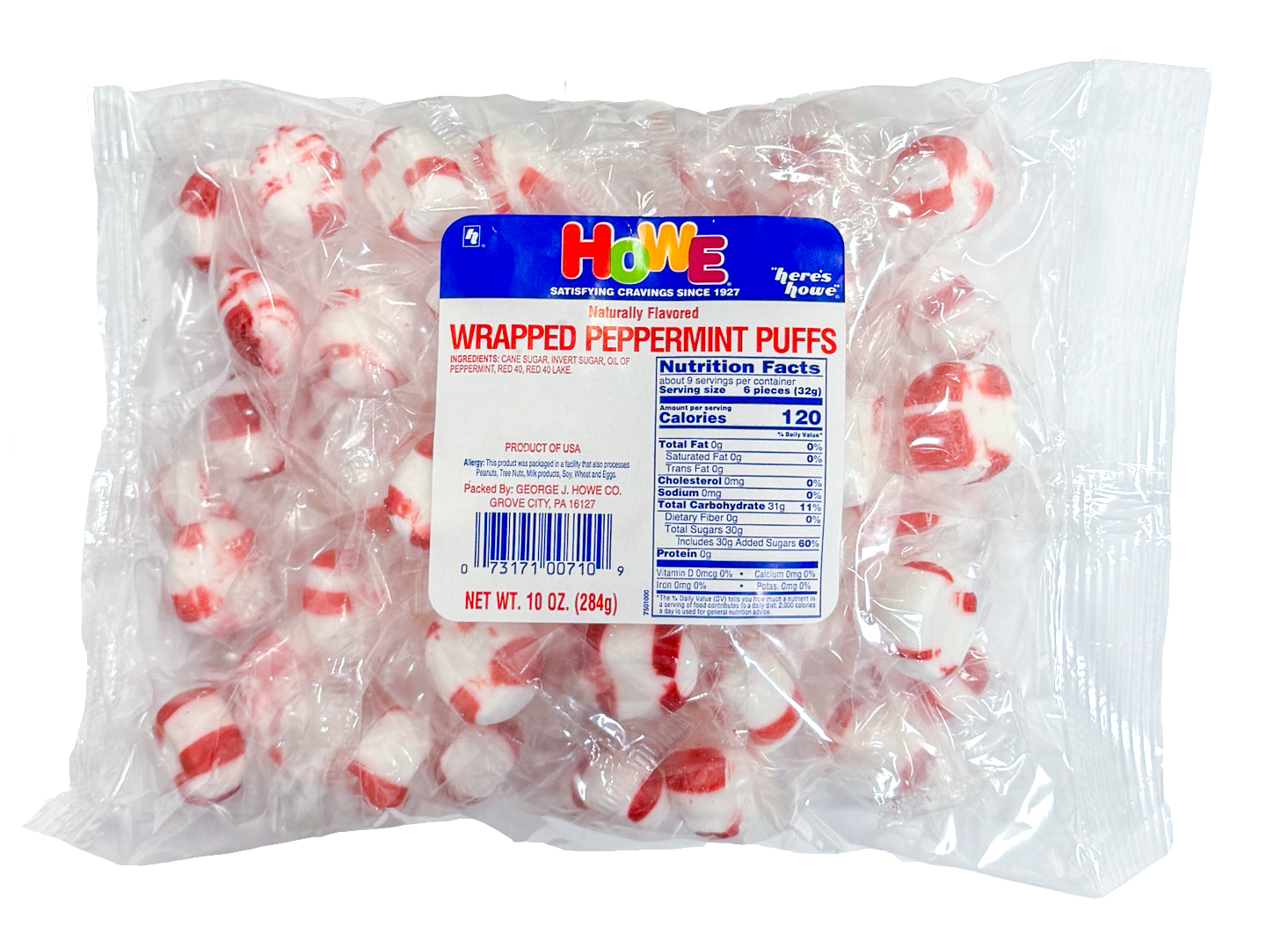 Howe Peppermint Puffs 12/10 OZ Case - Howe Wholesale