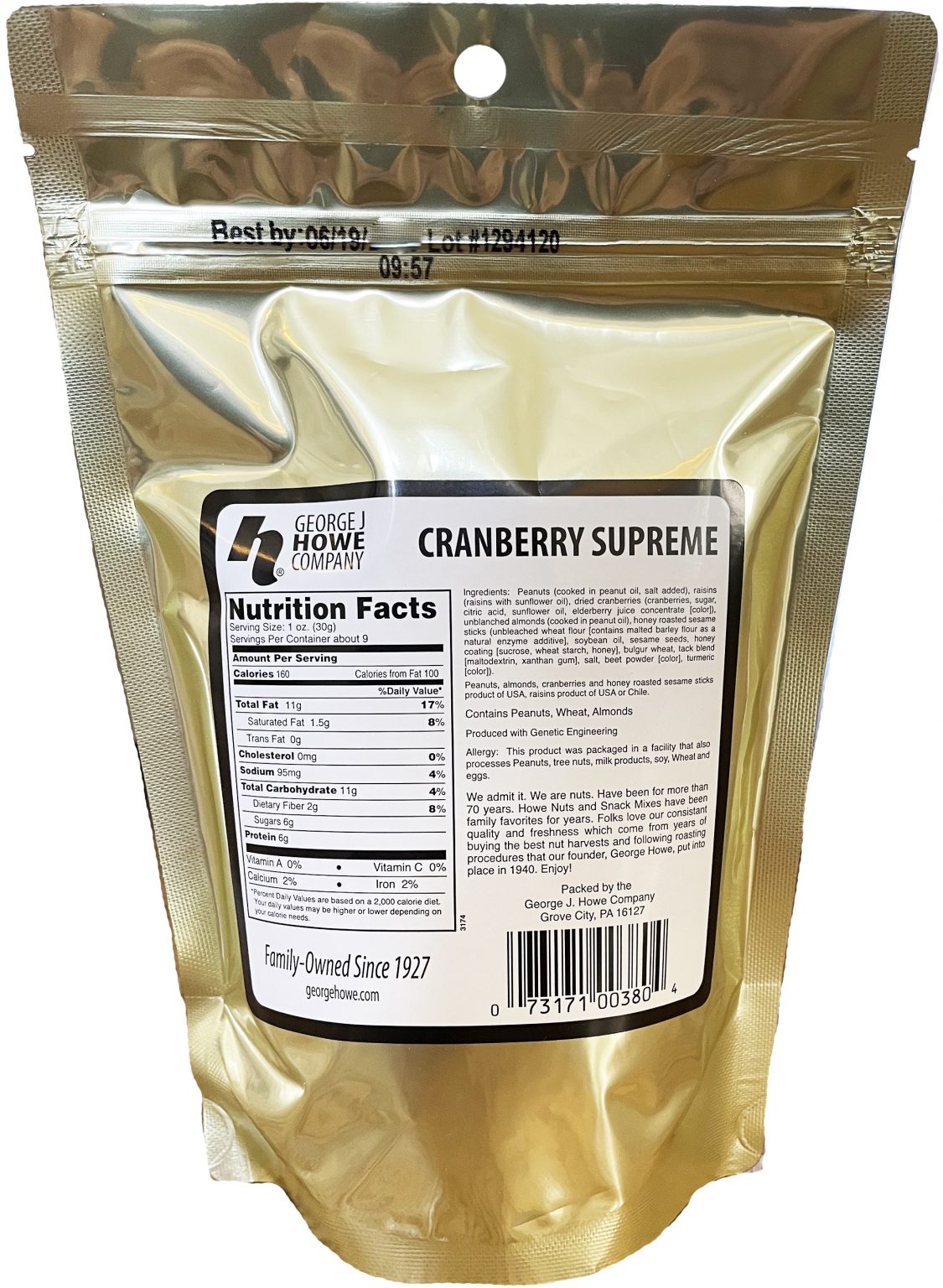 Howe Cranberry Supreme Trail Mix 6/9 OZ Case - Howe Wholesale