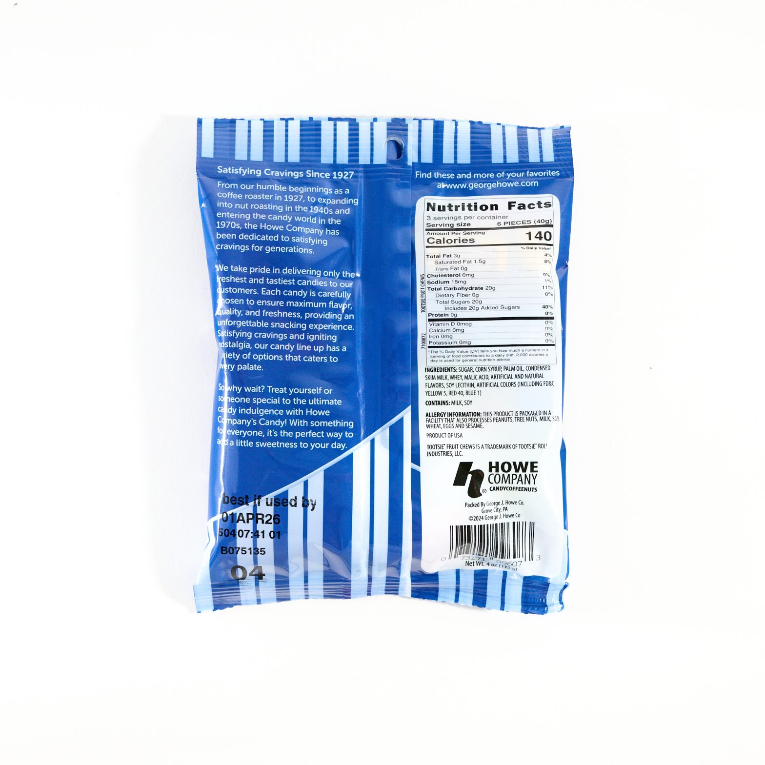 Howe Tootsie Fruit Chews 12/4 OZ Case - Howe Wholesale